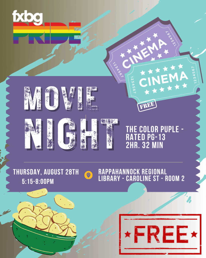 Queer Movie Night – The Color Purple – FREE – Fredericksburg Pride